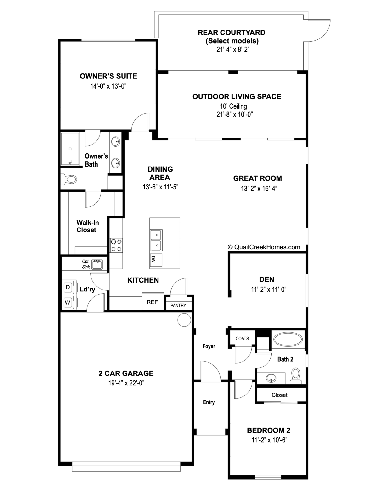 Ocotillo (Villa) Floor Plan | Quail Creek Homes